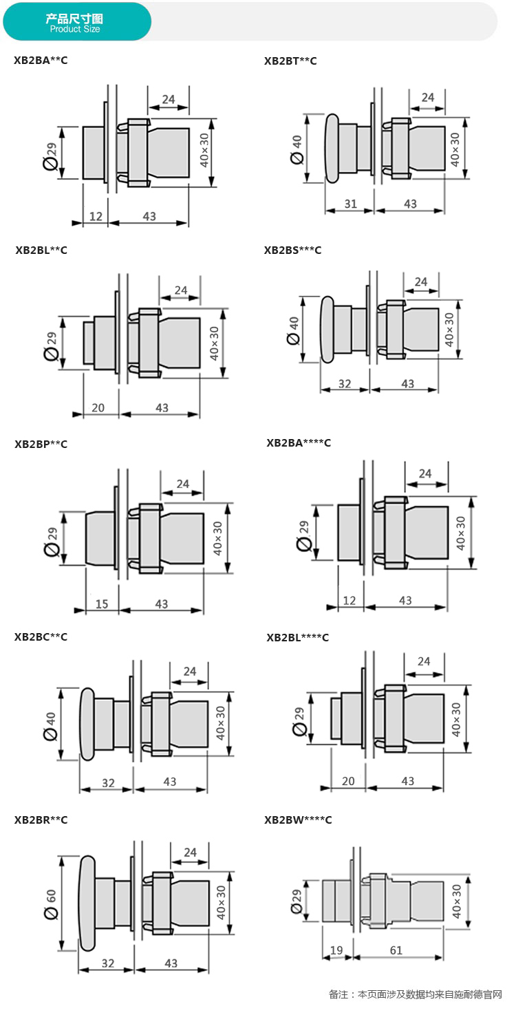 施耐德Schneider Electric-绿色蘑菇头按钮，ZB2BZ101C+ZB2BC3C 1个【型号 报价 价格】-XB2BC31C ...